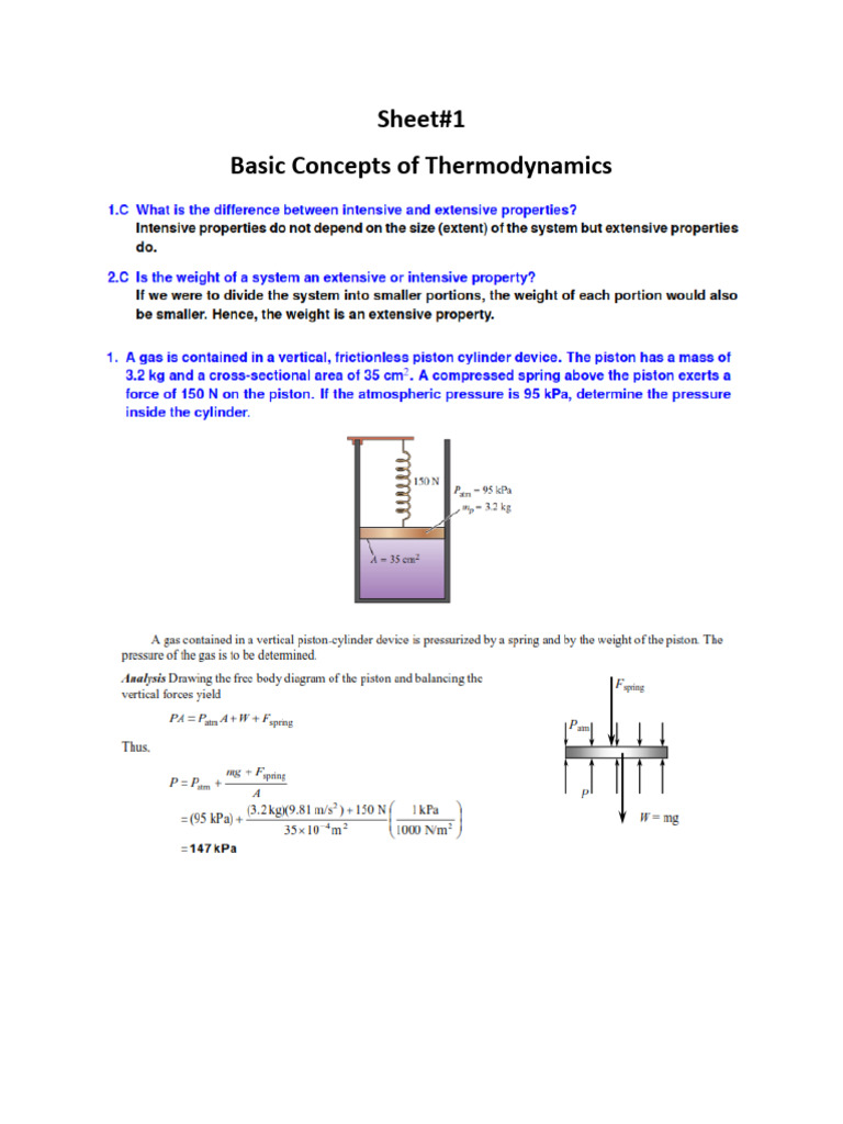 Thermodynamics Sheet | PDF | Technology & Engineering