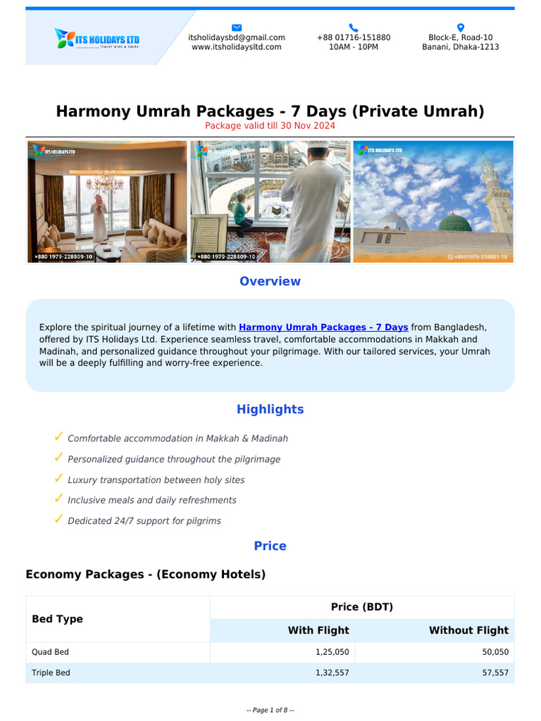 Its Harmony Umrah Packages | PDF | Mecca | Medina