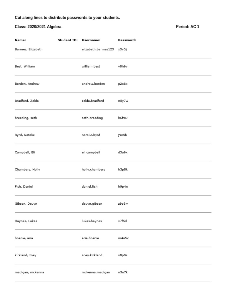 Myhrw Print Student Account Information | PDF
