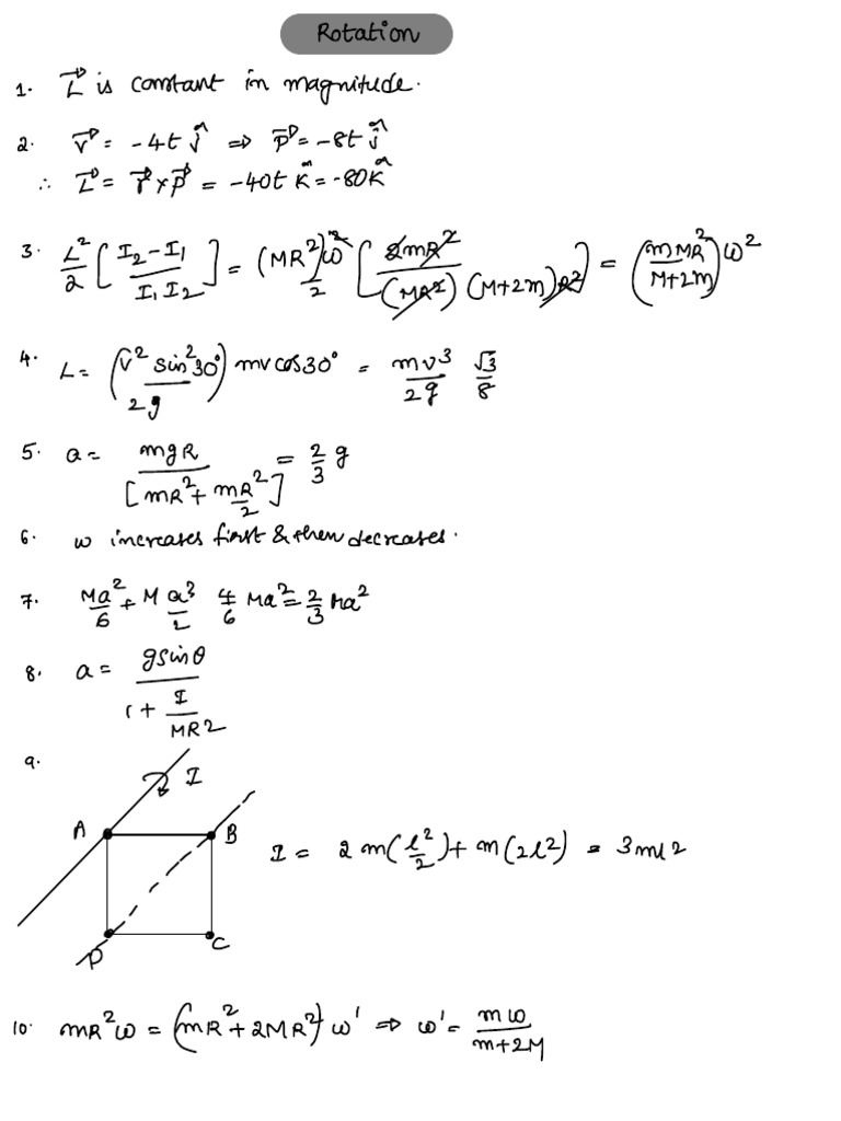 Dynamics of Rotational Motion Analysis | PDF