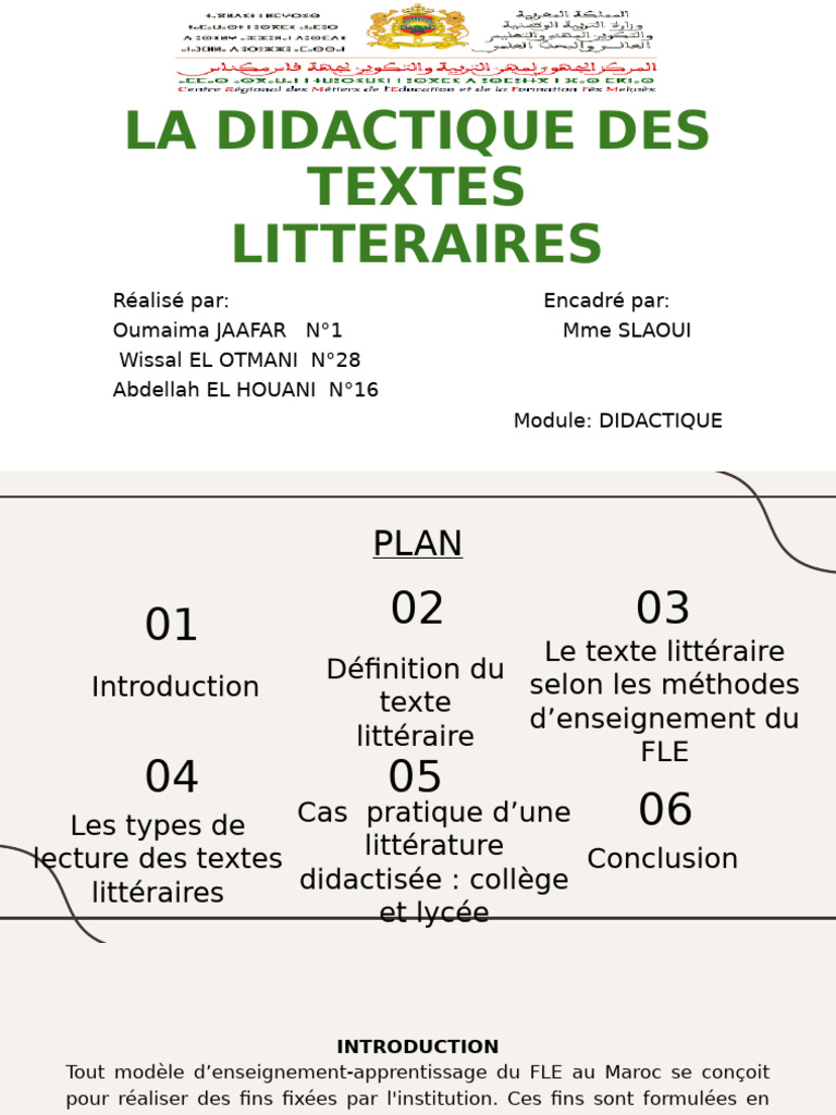 La Didactique Des Textes Littéraires | PDF | Pédagogie | Traductions