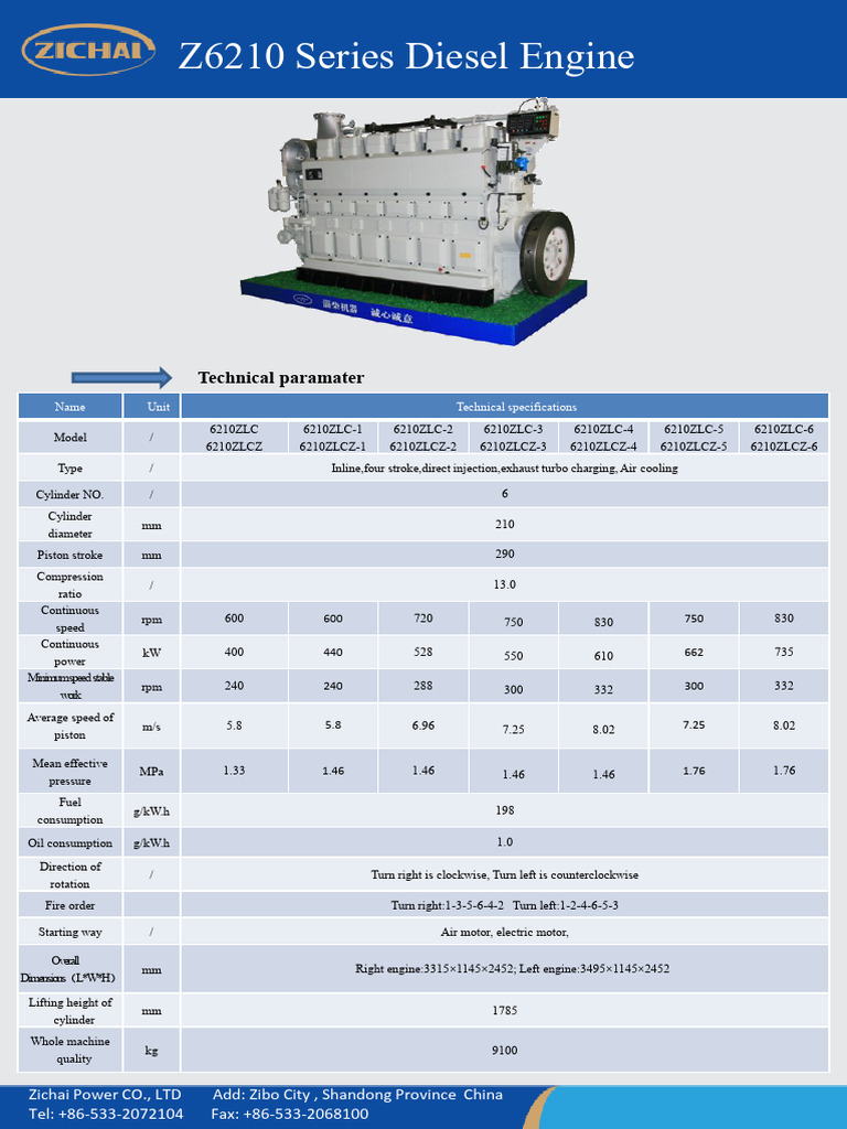 210-Technical-paramater | PDF | Diesel Engine | Engines