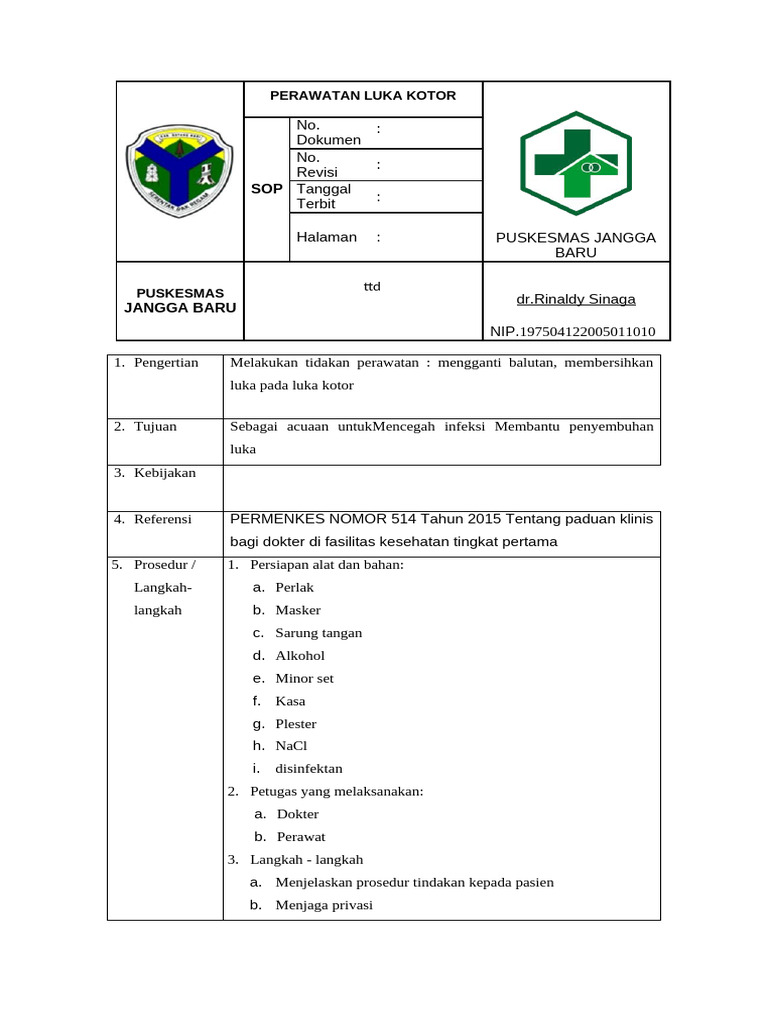 Sop-Perawatan Luka Kotor | PDF