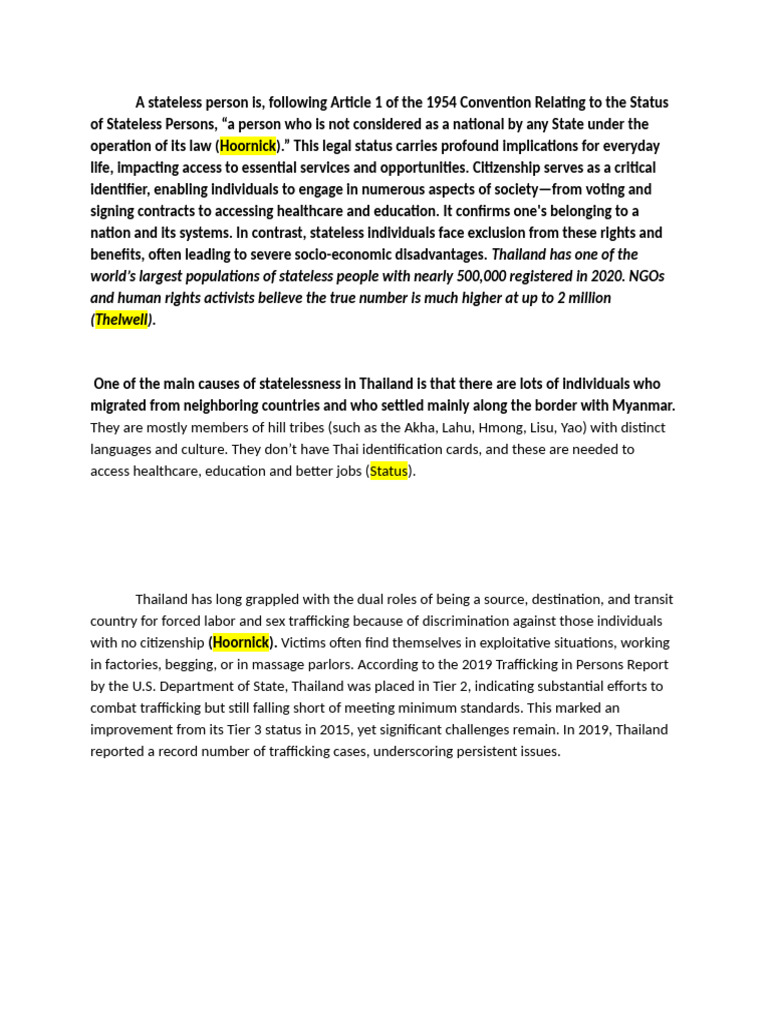 A Stateless Person Is | PDF