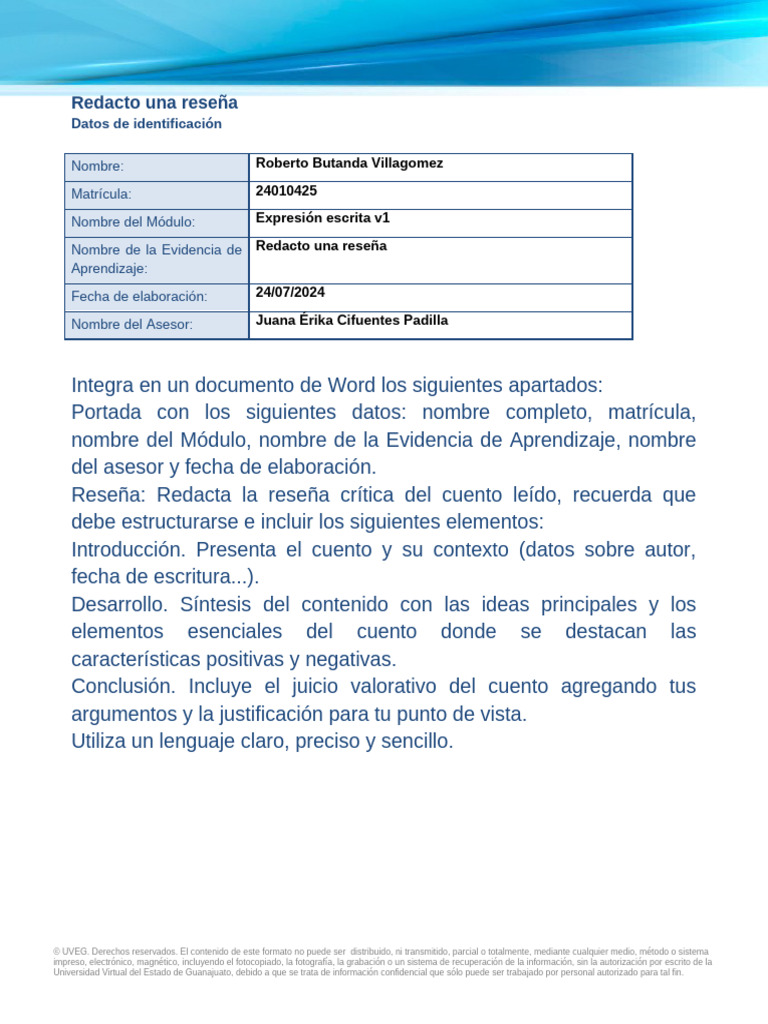 Butanda Roberto Reseña | PDF