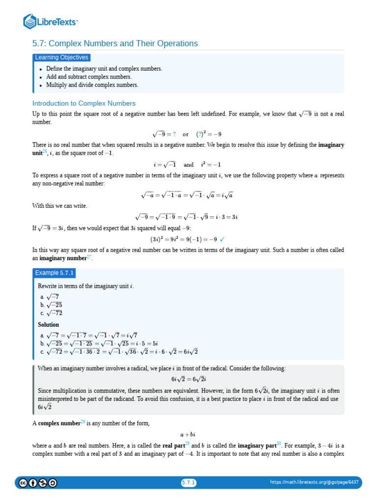 Complex Numbers and Their Operations | PDF | Complex Number | Numbers