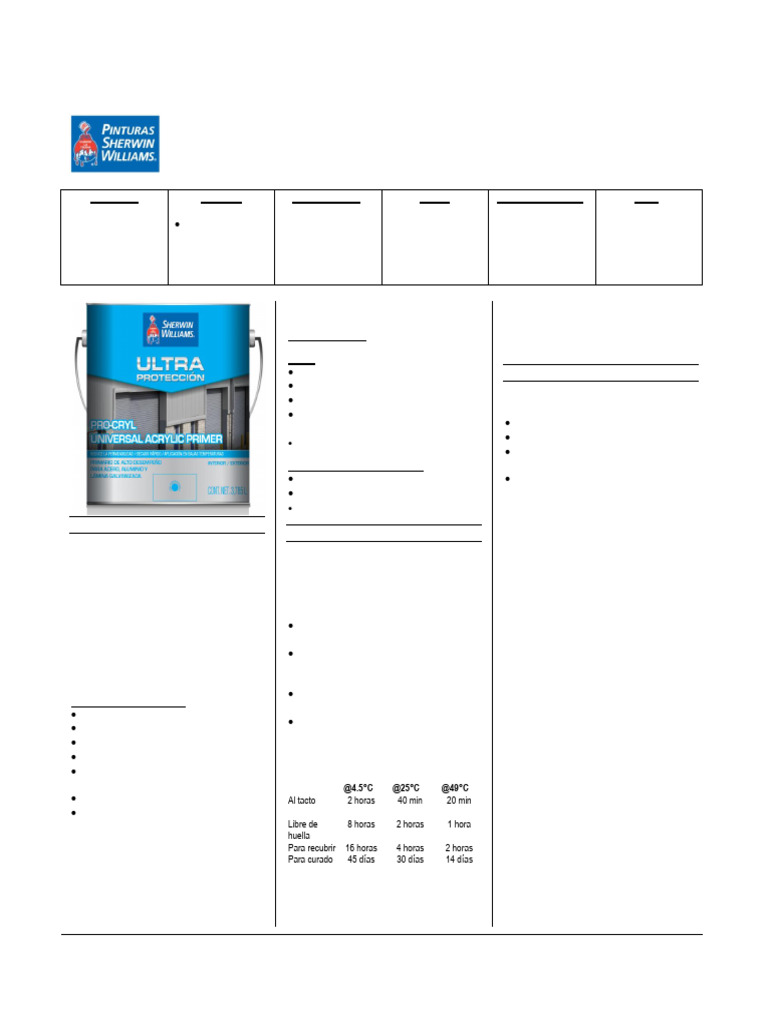 B66W310 Pro Industrial Pro-Cryl Universal Acrylic Primer | PDF | Pintar ...
