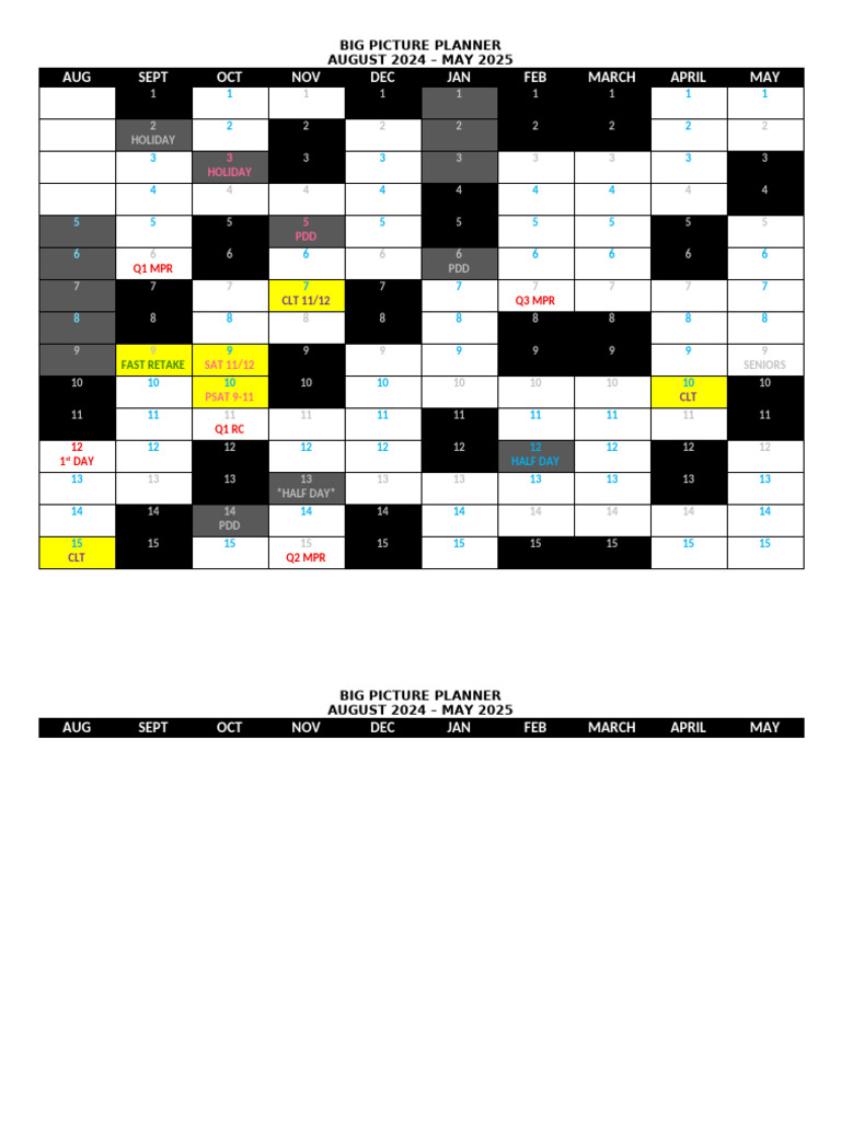 Big Picture Planner SY25 | PDF