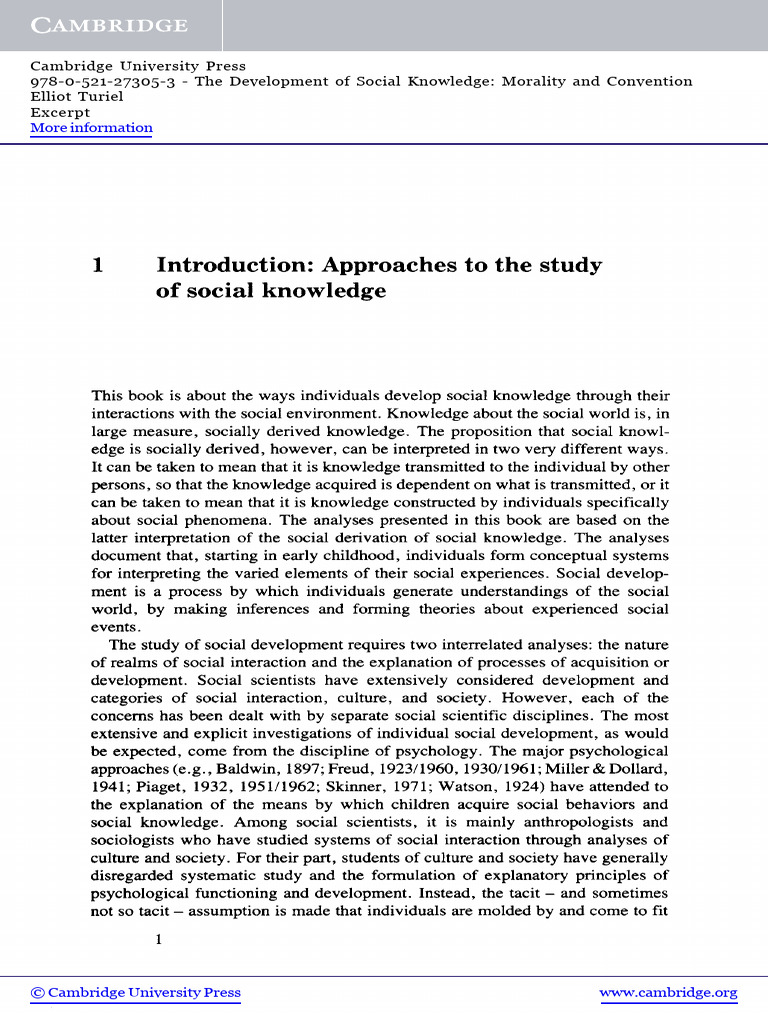 Turiel, E. (1983) - The Development of Social Knowledge - Morality and ...