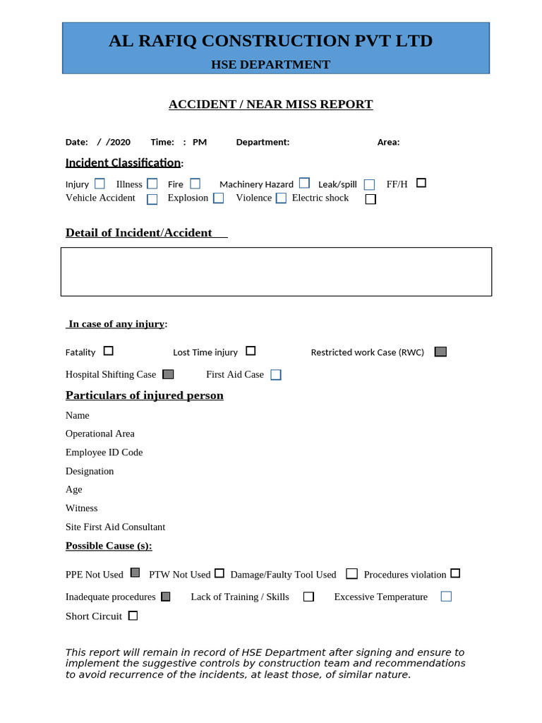 Incident Report (ARCC) | PDF