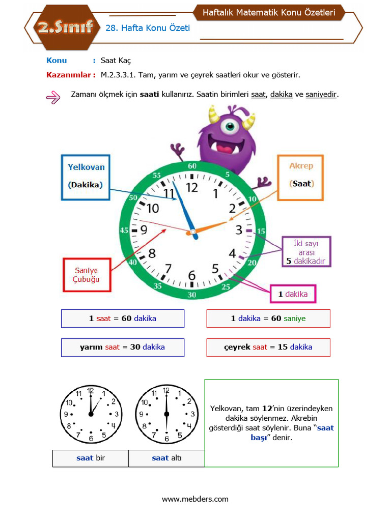 2.sınıf Mat Tekrar | PDF