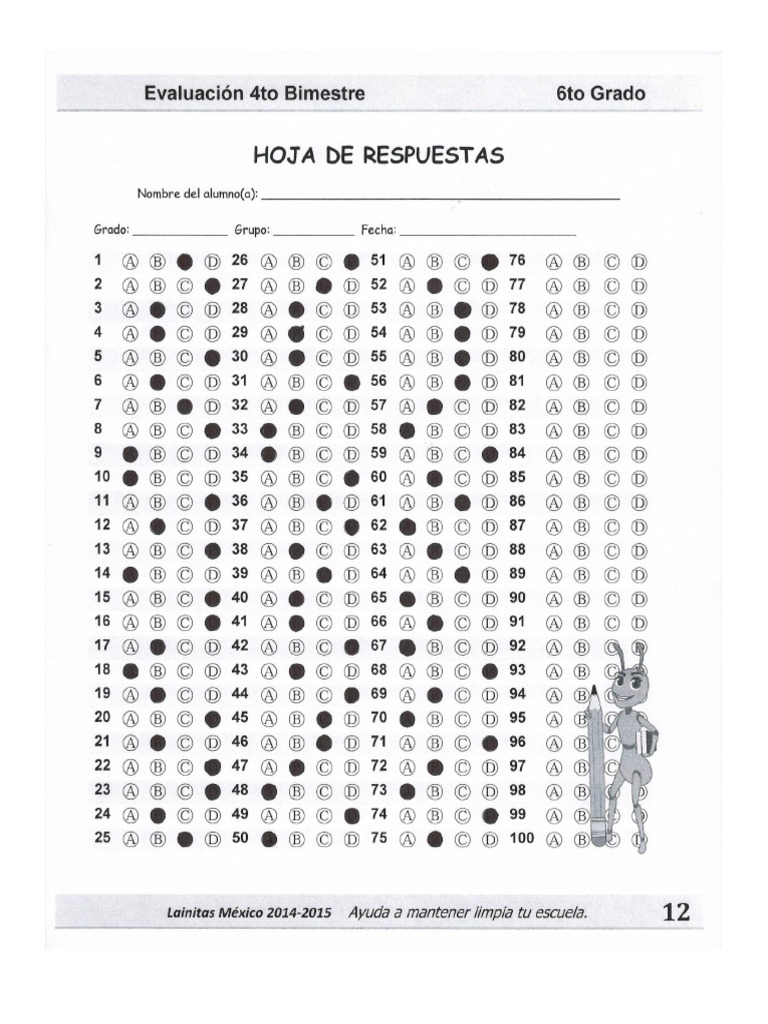 Clave Examen 6° Biv | PDF