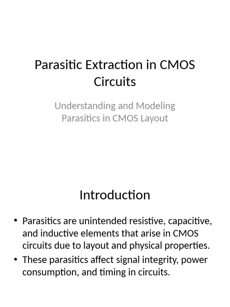 Parasitic Extraction Cmos Pdf Science And Mathematics