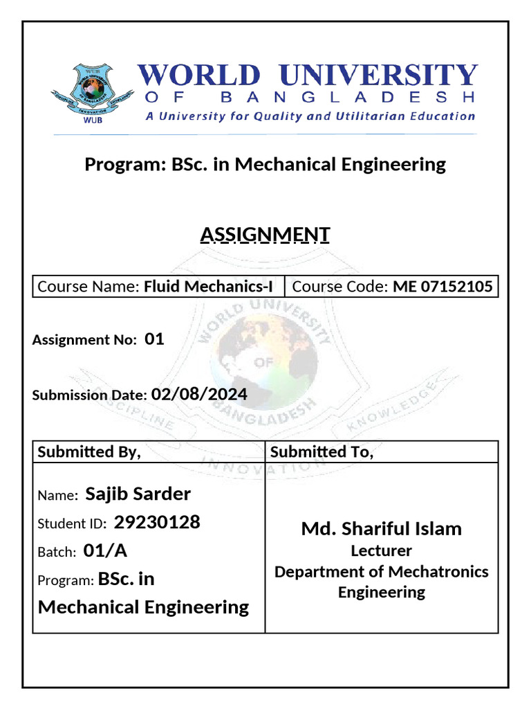 Physics Assignment Cover | PDF