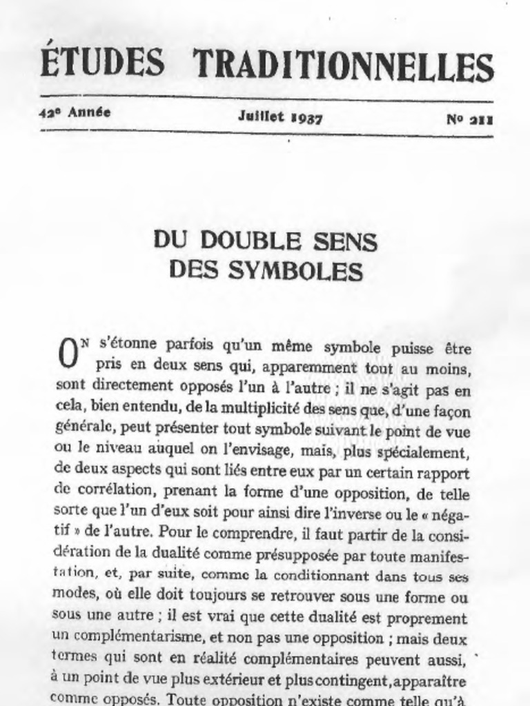 Du Double Sens Des Symboles | PDF