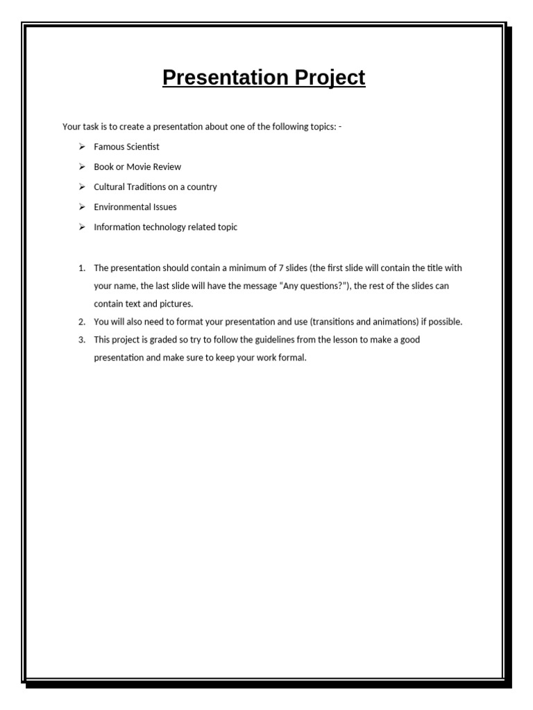 Y7 Powerpoint Project | PDF