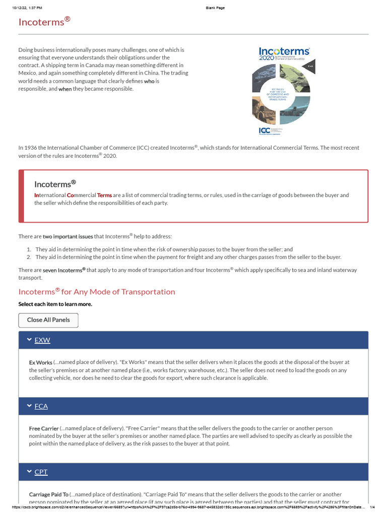 Understanding Incoterms 2020 Explained | PDF | Private Law | Business Law