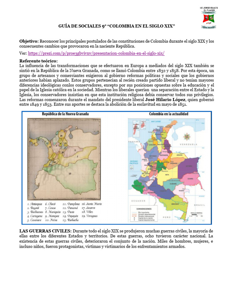 Guia Siglo Xix Colombia-1 | PDF | Gobierno | Ciencias Políticas