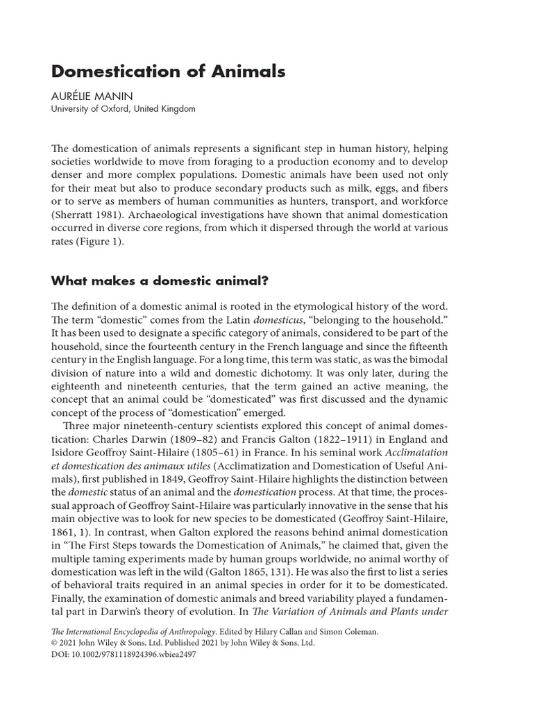 History and Process of Animal Domestication | PDF | Domestication | Canidae