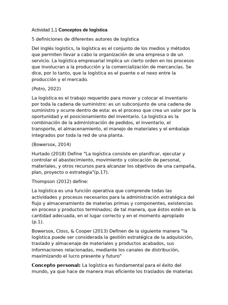 Actividad 1.1 Conceptos | PDF