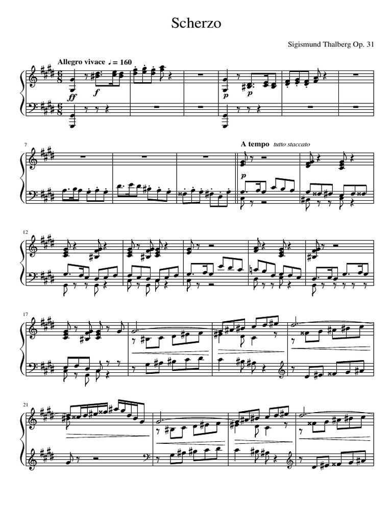 Thalberg - Scherzo Op. 31must Hear | PDF | Musical Forms | Elements Of ...