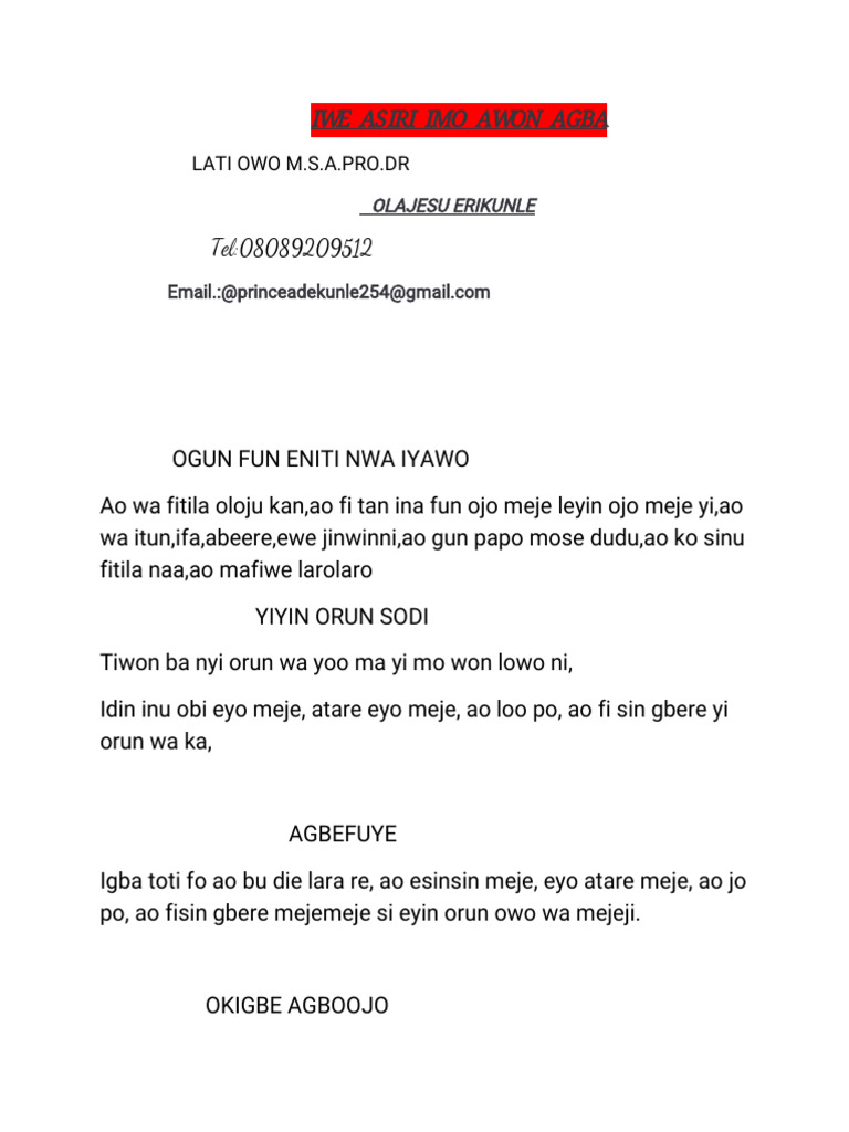 Iwe Asiri Ogun: Remedies and Rituals | PDF | Wellness