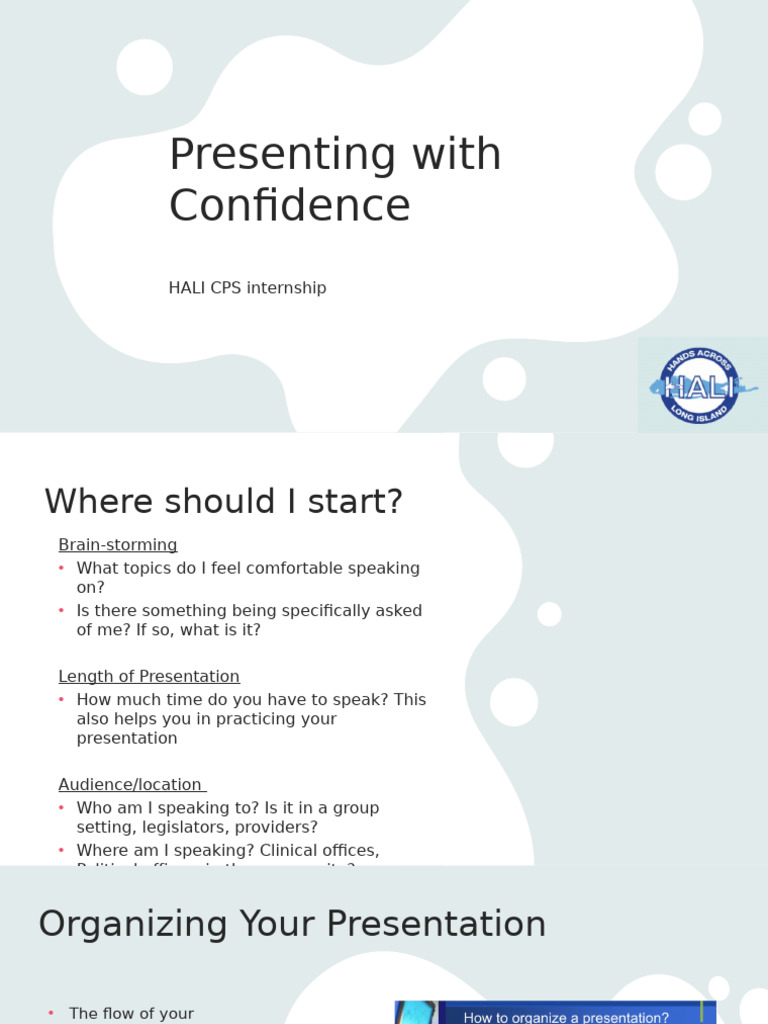 Presenting With Confidence Presentation | PDF | Body Language | Public ...