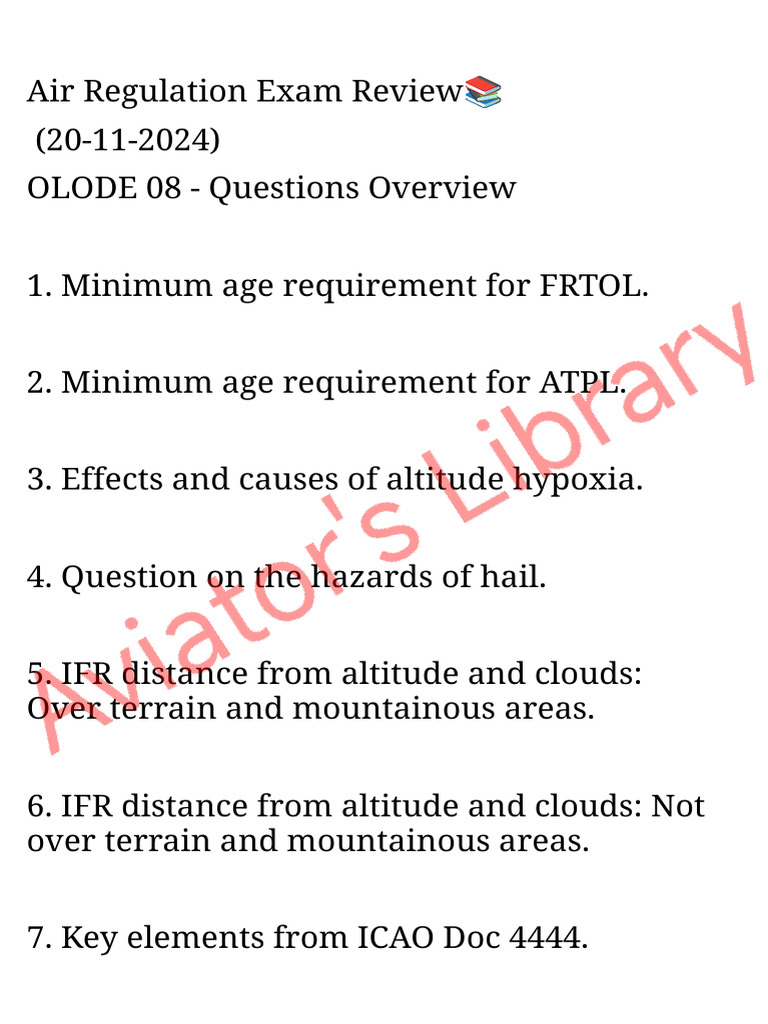 Air Regulation Exam Prep Guide | PDF