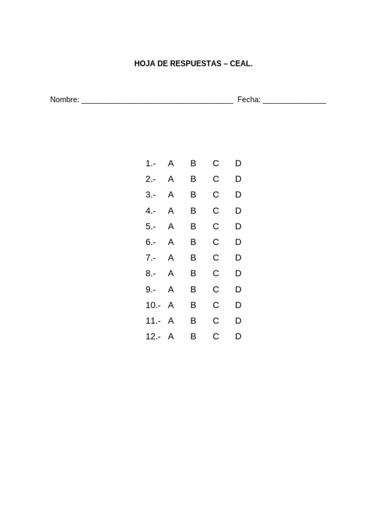 CEAL Hoja Respuesta | PDF | Tecnología