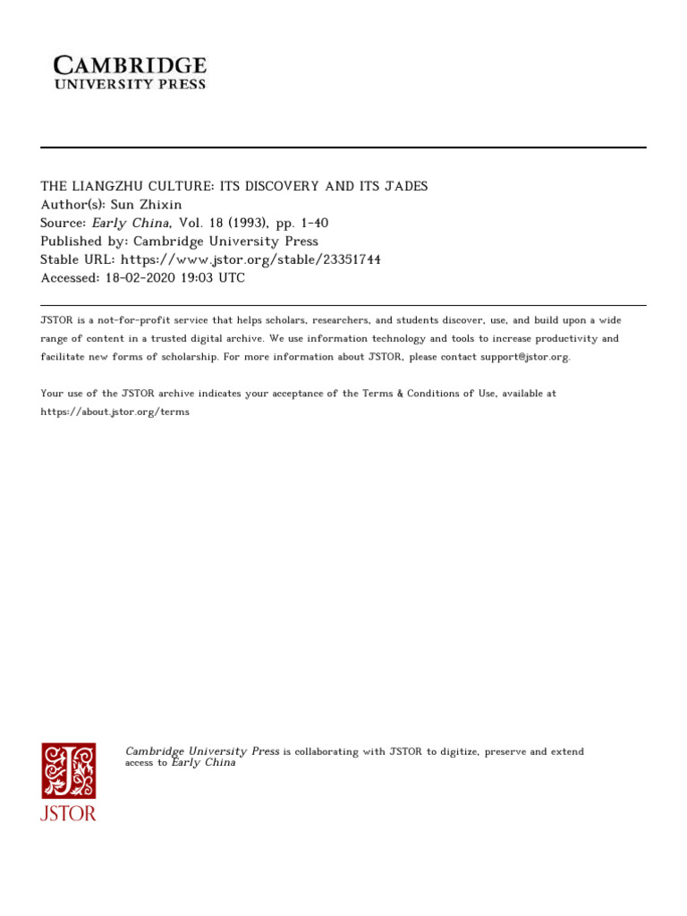 Sun - THE LIANGZHU CULTURE ITS DISCOVERY AND ITS JADES 1993 | PDF ...