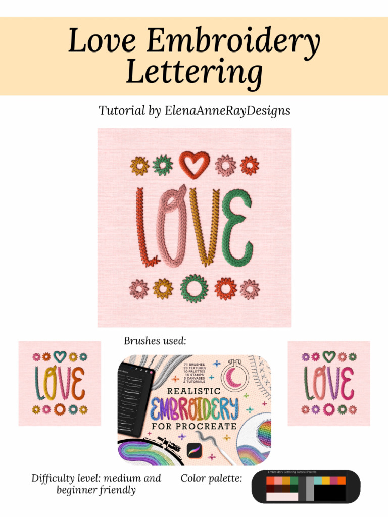 Embroidery Lettering Tutorial | PDF