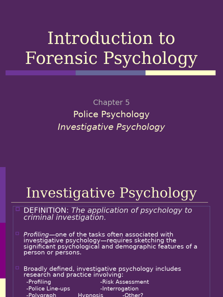 Introduction To Forensic Psychology | PDF | Offender Profiling | Polygraph