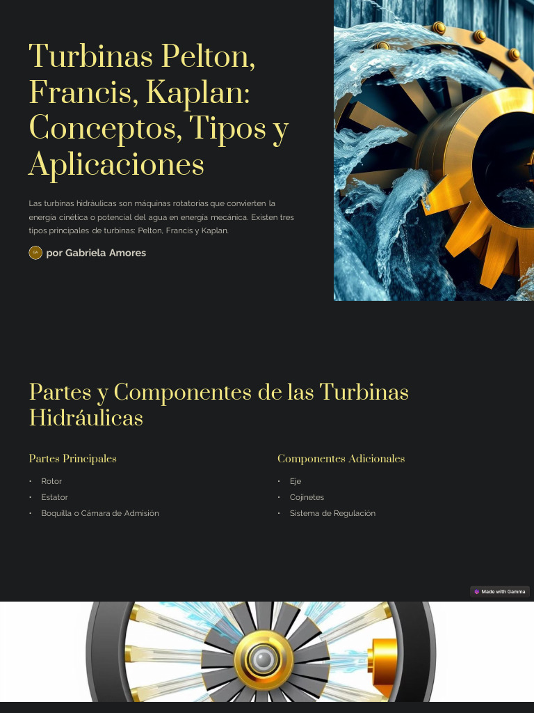Tipos de Turbinas Hidráulicas: Pelton, Francis, Kaplan | PDF | Turbina ...