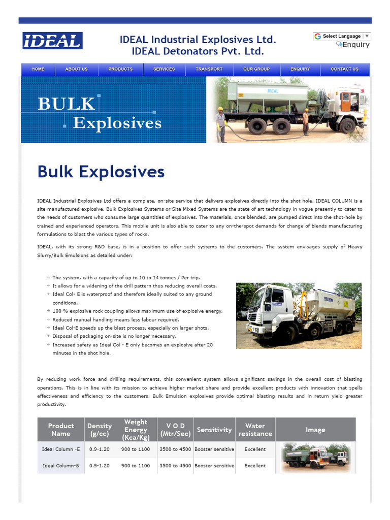 Bulk Explosives - Ideal Industrial Explosives LTD | PDF | Home & Garden ...
