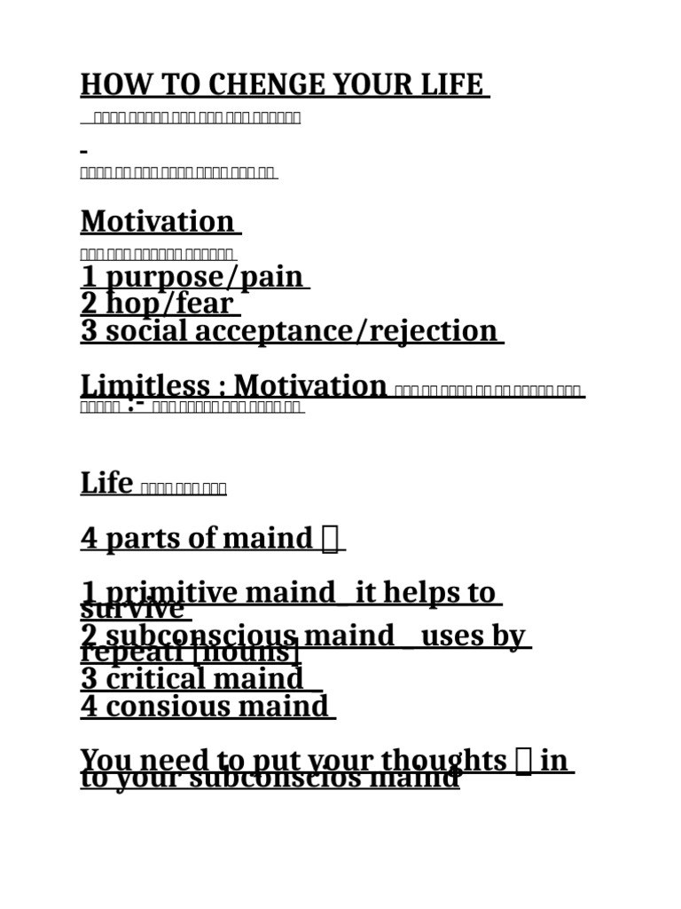 How To Change Life | PDF