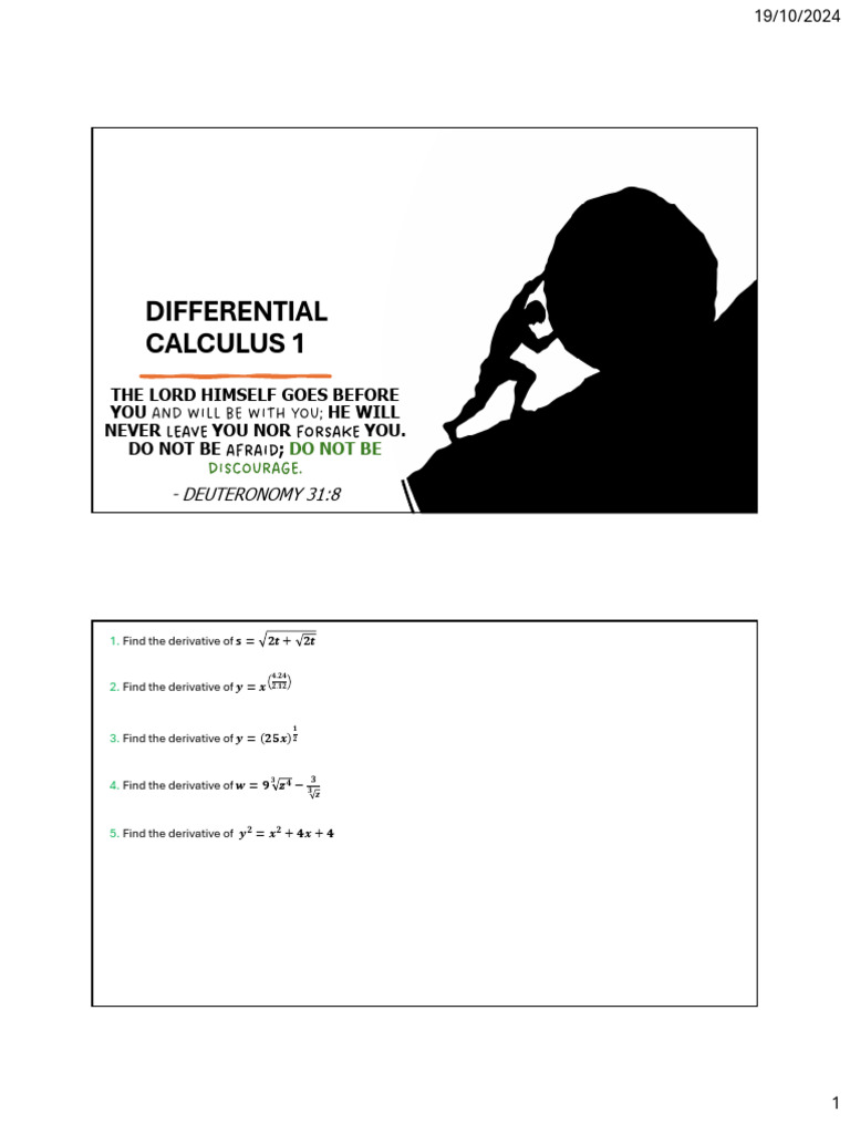 Differential Calculus Derivatives Guide | PDF | Derivative | Functions And Mappings