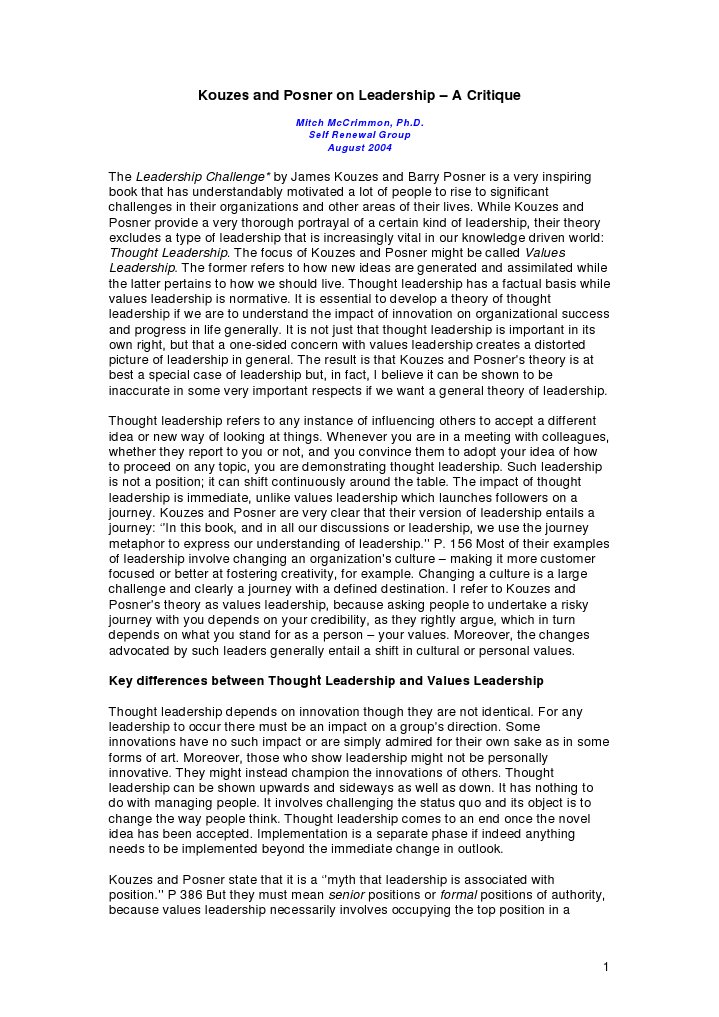 Kouzes & Posner on Leadership | Leadership | Leadership & Mentoring