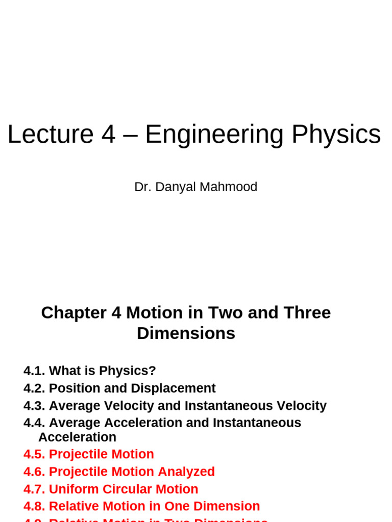 Chapter 4 Part 1 | PDF | Velocity | Acceleration