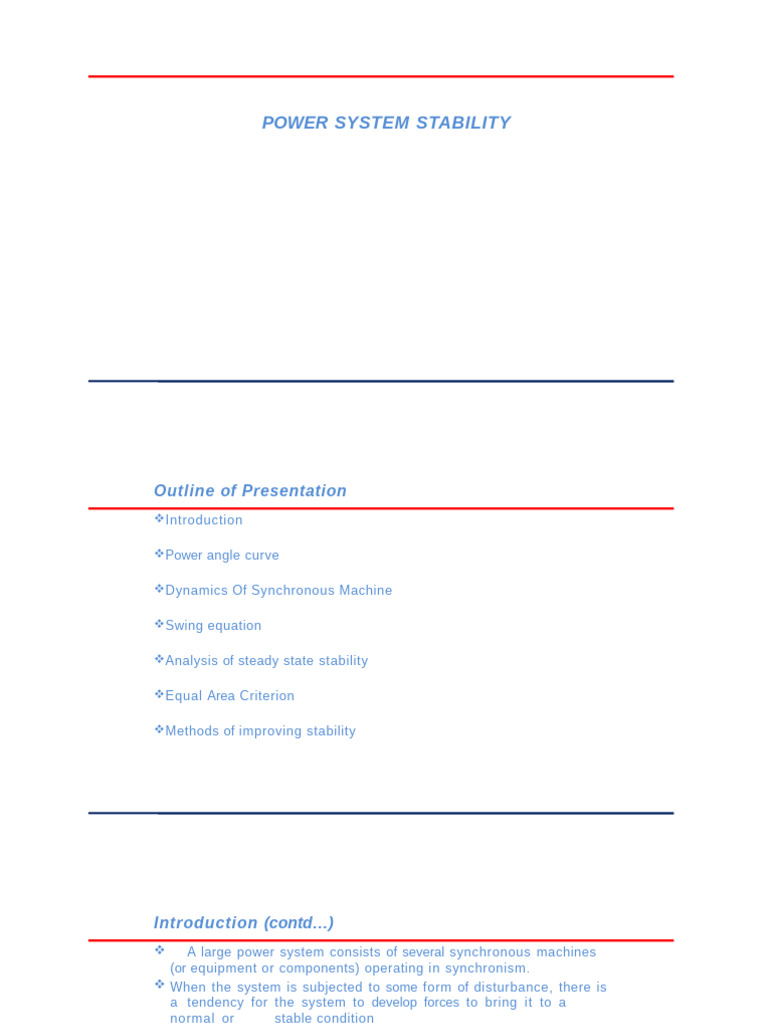 Power System Stability Guide | PDF | Steady State | Electrical Engineering