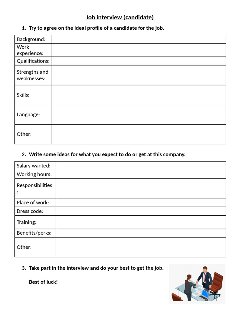Job Interview Task - Candidate | PDF | Career & Growth | Business