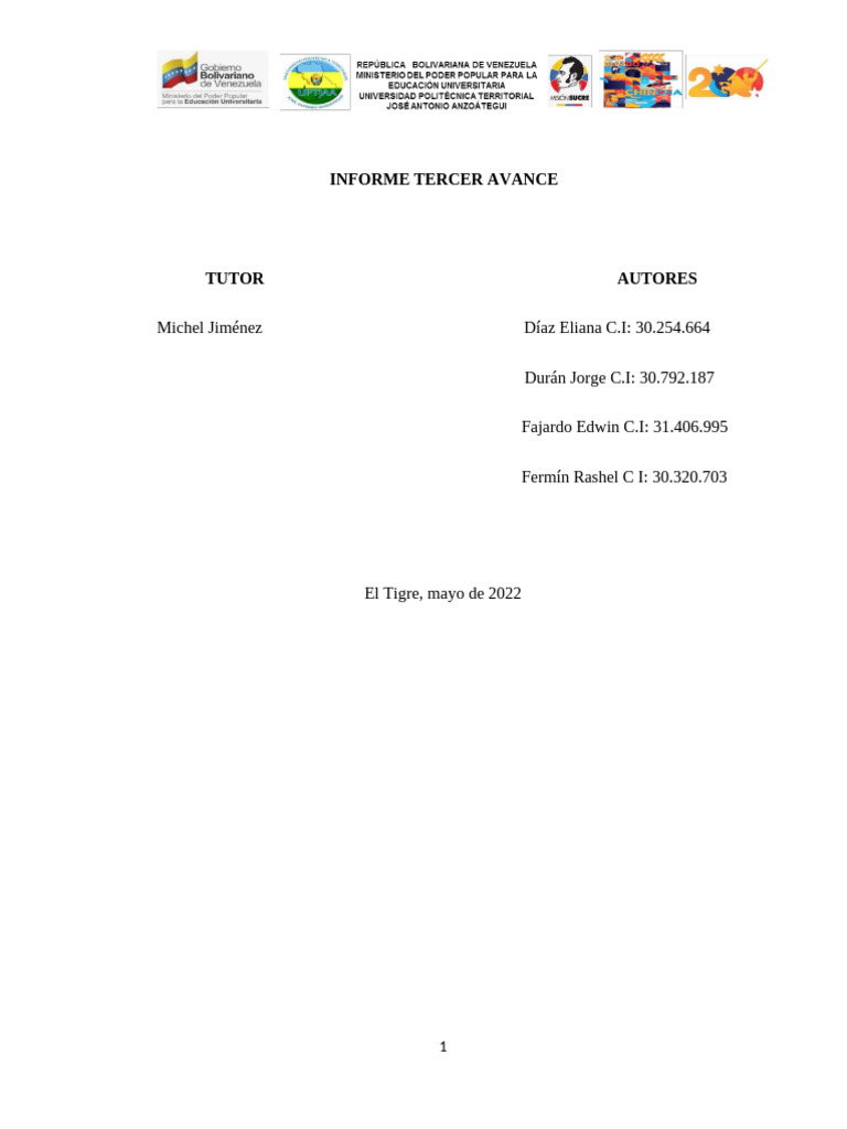 Informe Tercer Avance Proyecto Grupo 8 | PDF | Business | Contabilidad