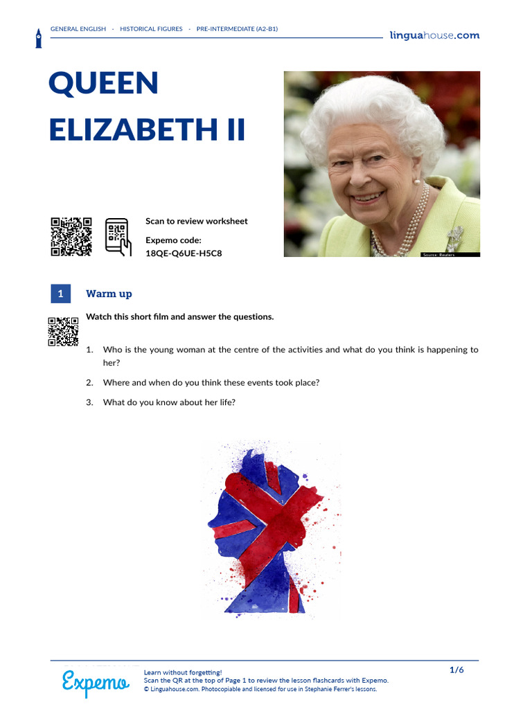 Queen Elizabeth II British English Teacher | PDF | Elizabeth Ii ...
