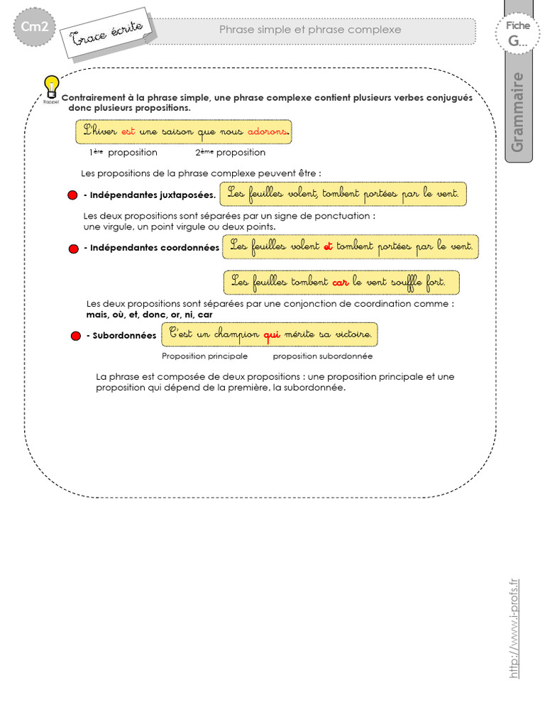 cm2 Trace Ecrite Phrase Complexe | PDF