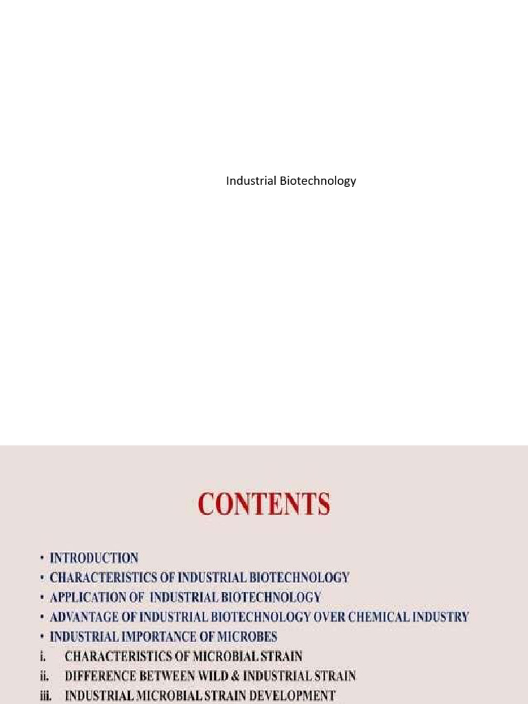 Industrial Biotechnology 1 | PDF