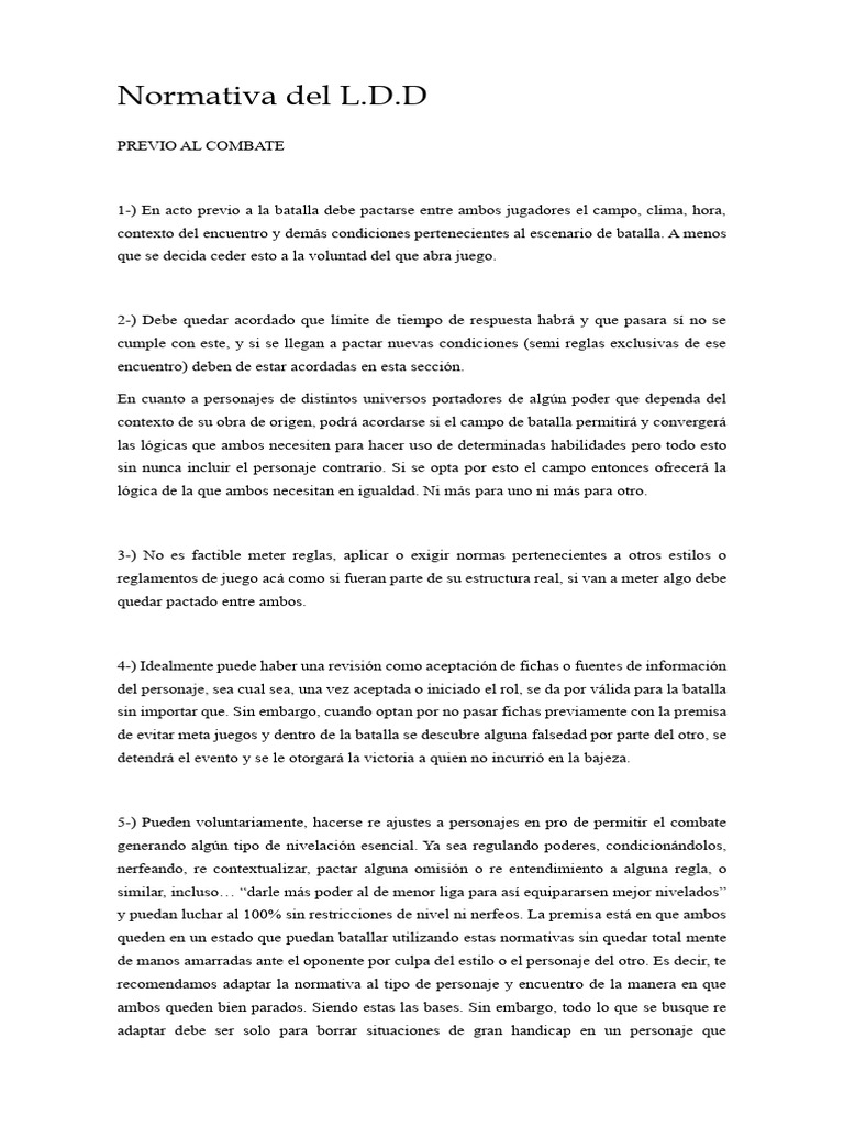 Normativa Del LDD | PDF | Razón | Argumento