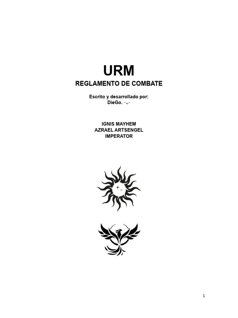 Reglamento URM - Azrael IM (DieGo) | PDF | Fatiga (material) | Fuerza