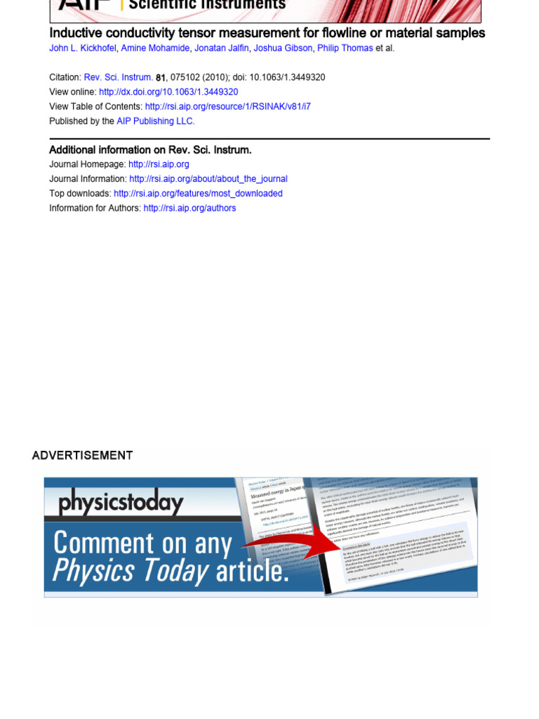 2010 - Inductive Conductivity Tensor Measurement For Flowline or ...