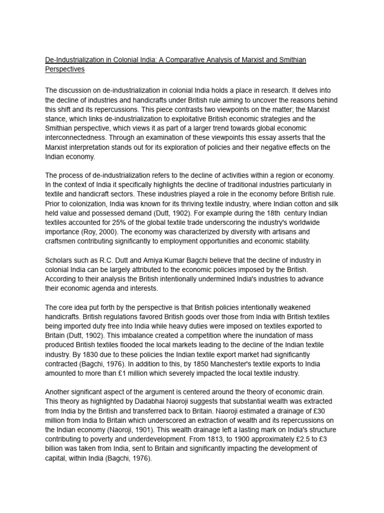 Ritvik Sharma - ECO3504 - Final Paper | PDF | British Raj | Trade