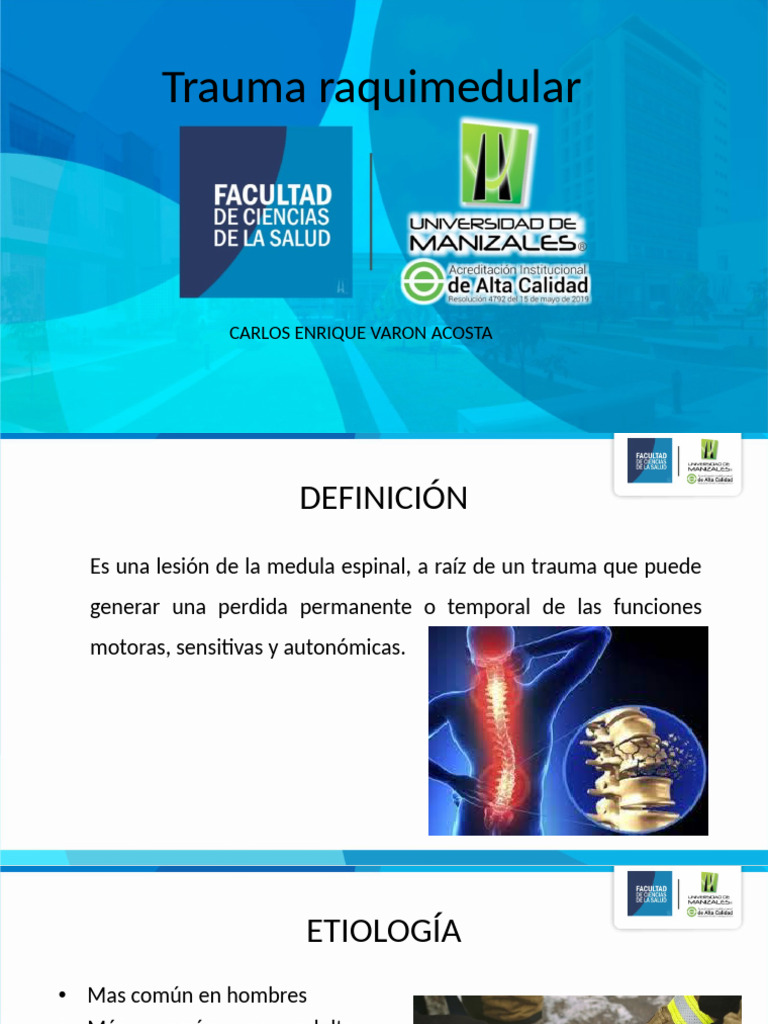 Trauma Raquimedular | PDF | Inflamación | Choque (circulatorio)