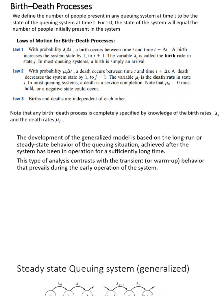 Birth-Death Processes in Queuing Theory | PDF